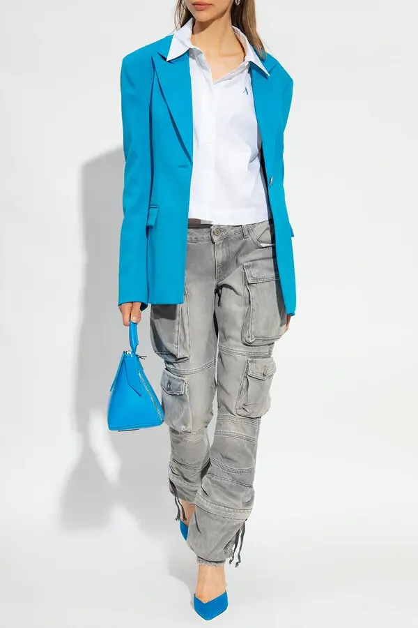 Attico The Essie Tapered Cargo Long Pants - Gray