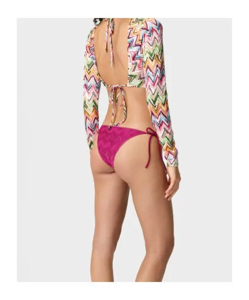 Missoni Zigzag Motif Long Sleeve Crop Top - Multicolor