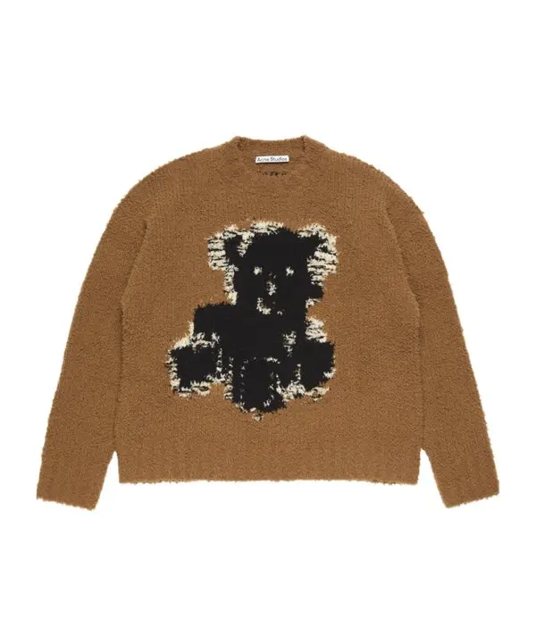Acne Studios Teddy Bear Jacquard Crewneck Jumper - Brown