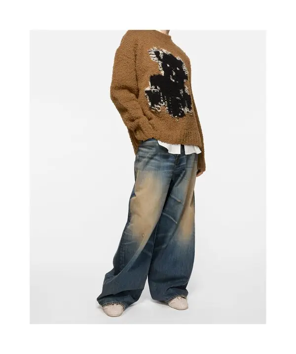 Acne Studios Teddy Bear Jacquard Crewneck Jumper - Brown