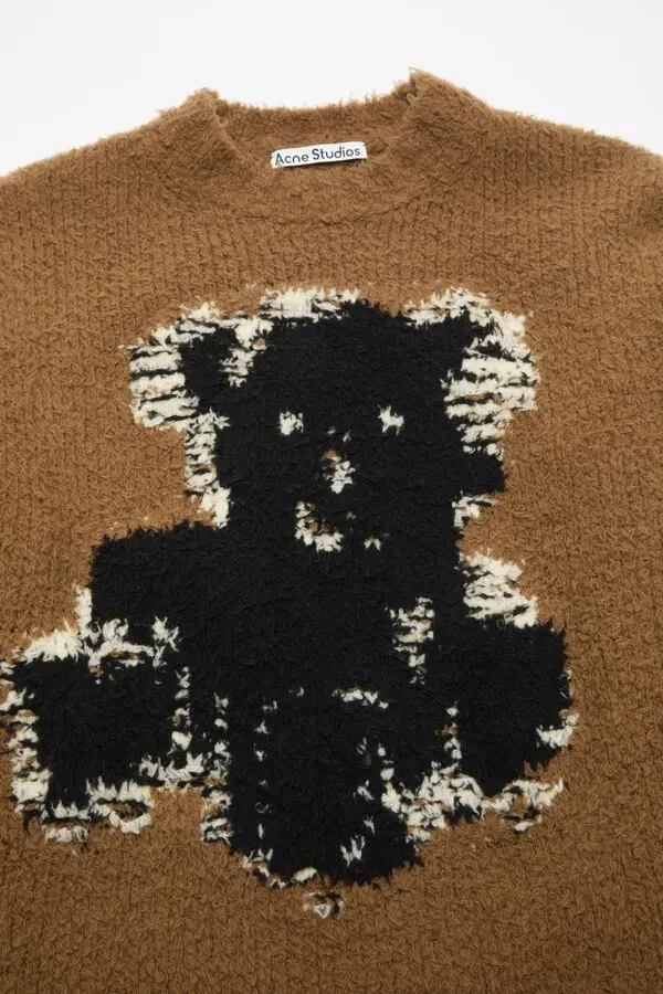 Acne Studios Teddy Bear Jacquard Crewneck Jumper - Brown