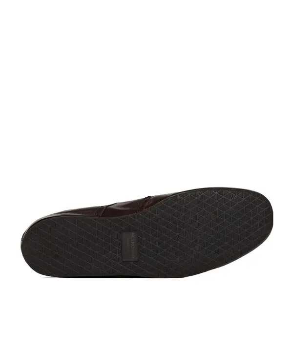 SCAROSSO Johnny Monk Strap Slipper In Dark Brown Calf Leather - Black