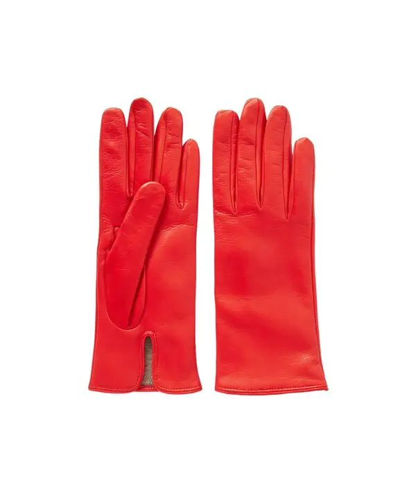 Nour Hammour Leather Gloves - Red