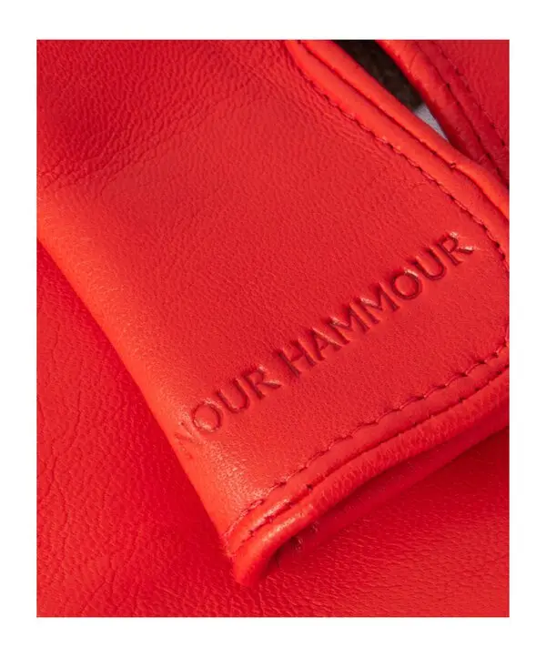 Nour Hammour Leather Gloves - Red
