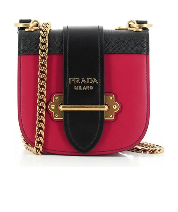 Prada Logo One Shoulder Woc - Red