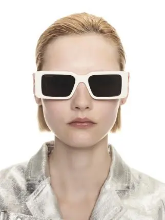 Off-White Rectangular Frame Sunglasses