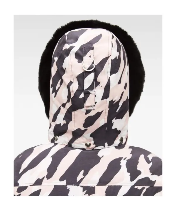 Moose Knuckles Hooded Down Jacket With Ribbon Cuffs And Waist