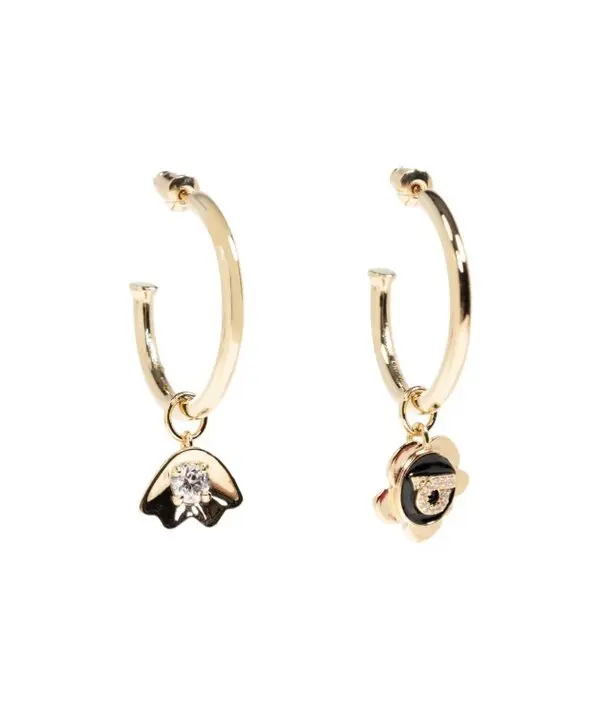 FERRAGAMO Hoop Earrings With Pendants - Yellow