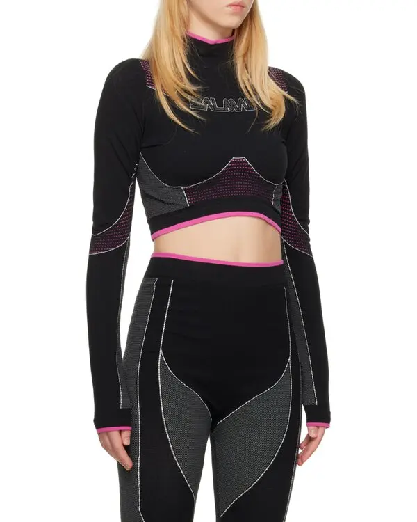 Balmain High Neck Seamless Cropped Top