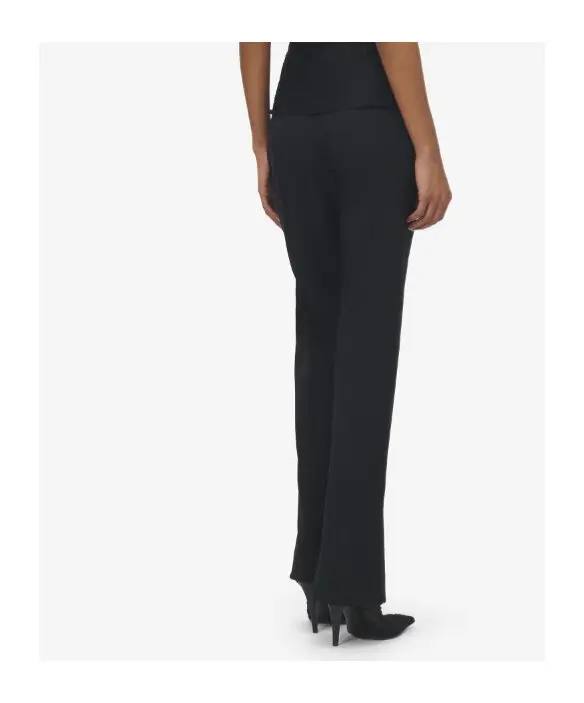 Alexander McQueen Gabardine Tailored Trousers With Flared Hem - Black
