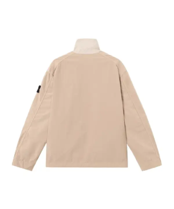 Stone Island Logo Patch Stand Collar Jacket - Desert