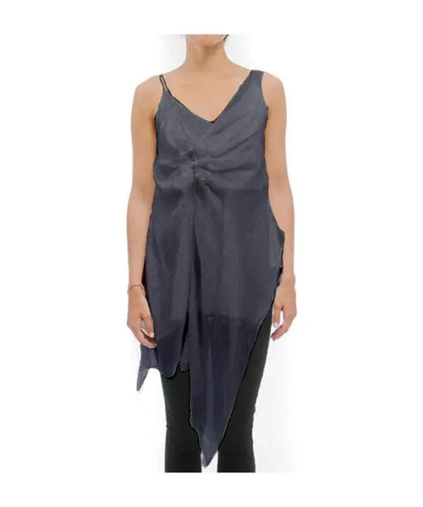 MARC LE BIHAN Asymmetrical Pleated Detail Top - Black