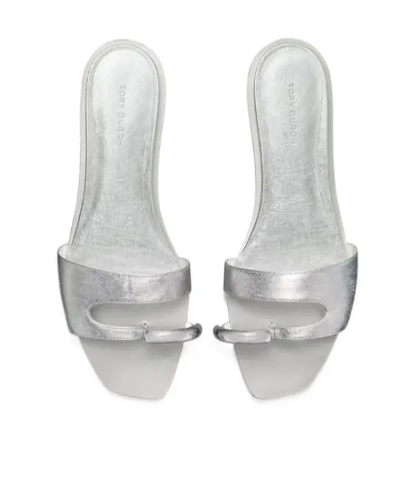 Tory Burch Pierced Slides - Bright Silver/silver