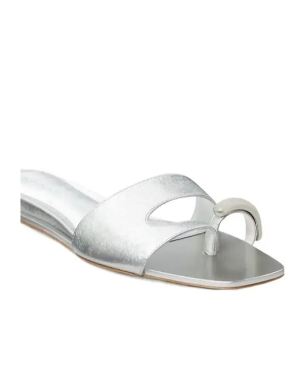 Tory Burch Pierced Slides - Bright Silver/silver