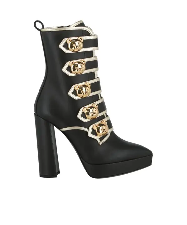 Moschino Teddy Bear Button-detailed Ankle Boots