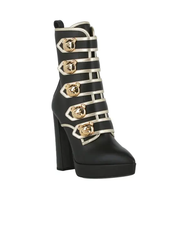 Moschino Teddy Bear Button-detailed Ankle Boots
