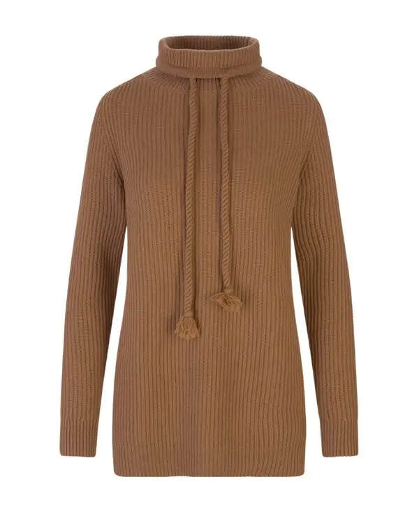 Max Mara Rib Knitted Long Sleeve Sweater - Brown