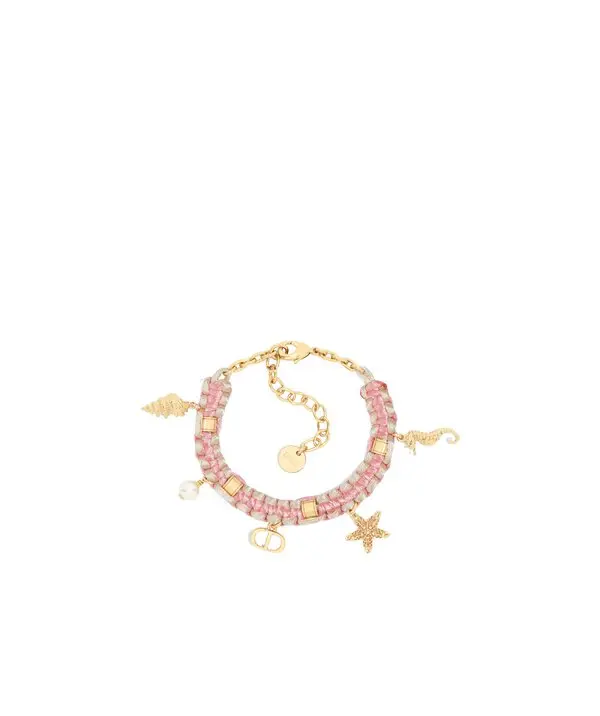 Dior Charm Bracelet With Pearl And Cd Logo - Yellow