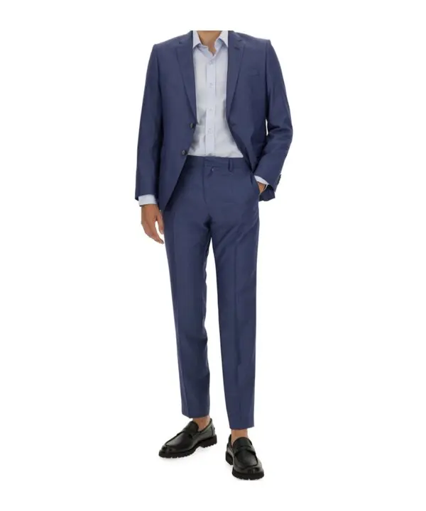 Hugo Boss Herringbone Slim-fit Suit - Blue