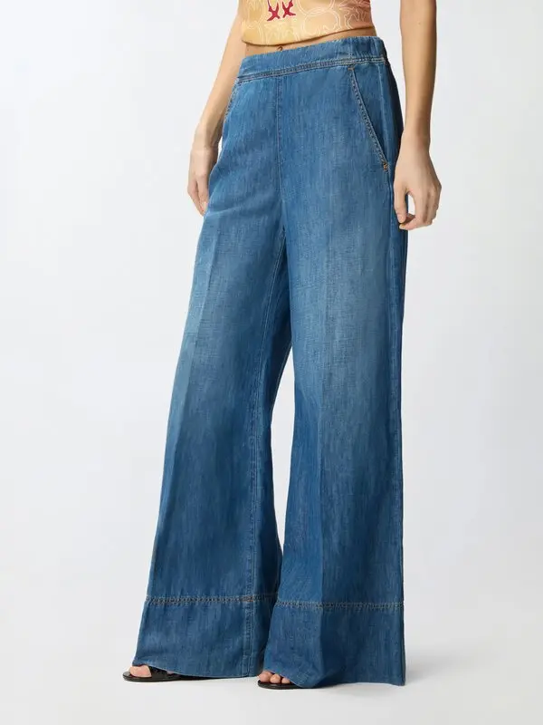 Pinko Spiaggia Wide-leg Jeans - Light Blue