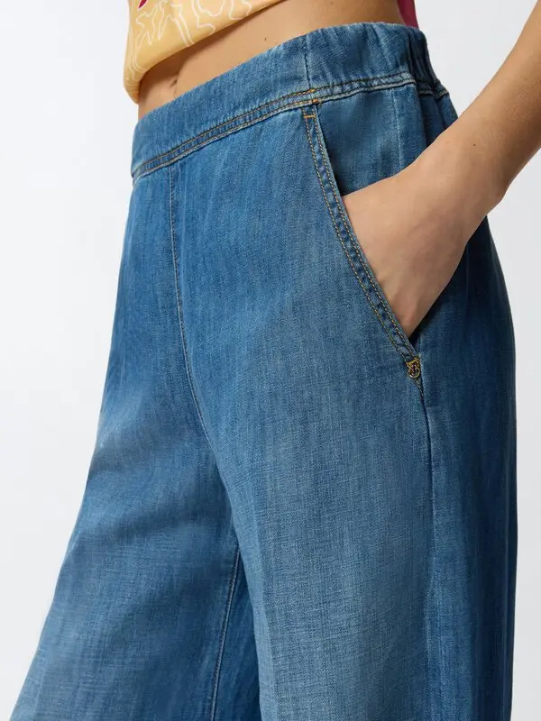 Pinko Spiaggia Wide-leg Jeans - Light Blue