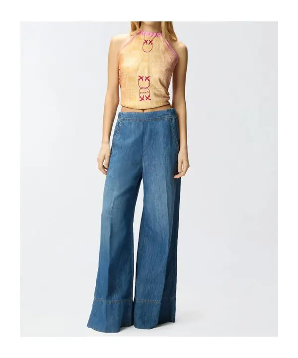 Pinko Spiaggia Wide-leg Jeans - Light Blue