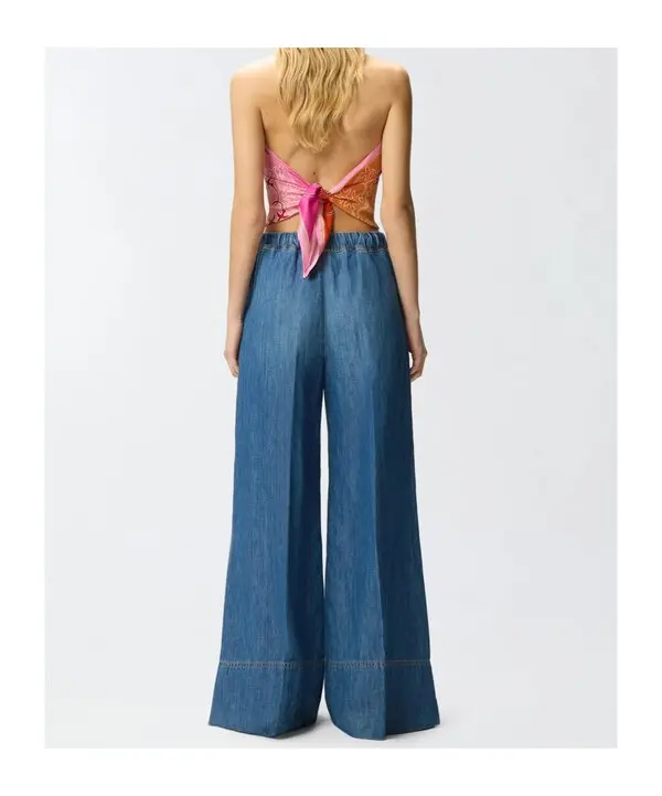 Pinko Spiaggia Wide-leg Jeans - Light Blue