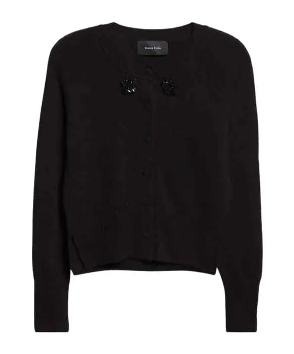 Simone Rocha Embellished Cashmere Cardigan - Black