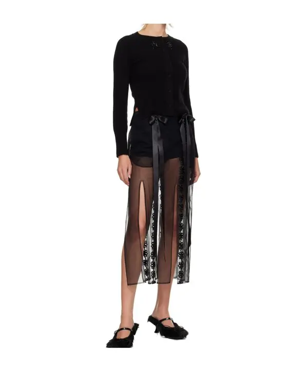 Simone Rocha Embellished Cashmere Cardigan - Black