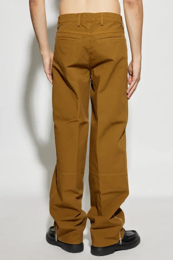 Dries Van Noten Belt Loop Track Pants With Silver Zippers