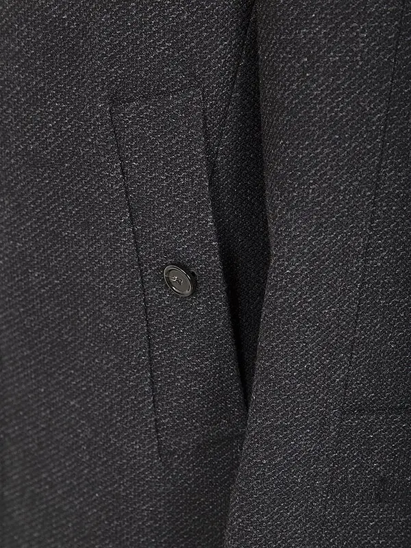 LARDINI Single-breasted Striped Coat - Black