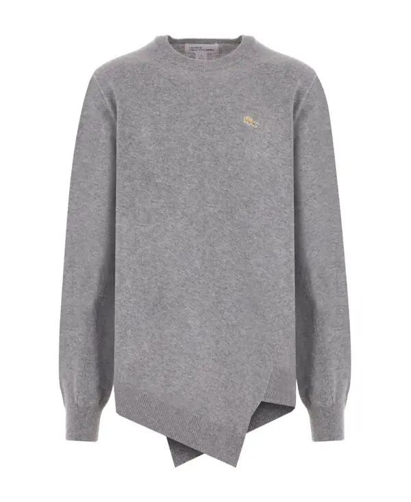 Comme Des Garçons X Lacoste Asymmetrical Round Neck Sweater - Grey