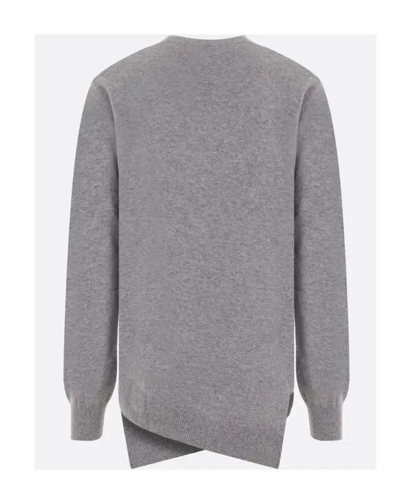 Comme Des Garçons X Lacoste Asymmetrical Round Neck Sweater - Grey