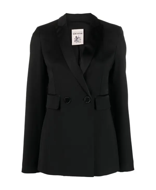 SEMICOUTURE Double-breasted Blazer With Satin Lapels