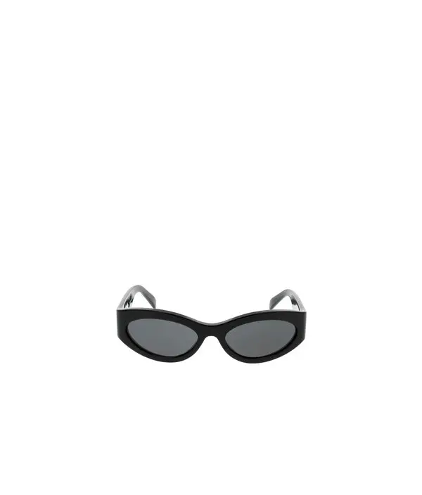 Celine Oval Frame Sunglasses With Logo Embellishment - Gray