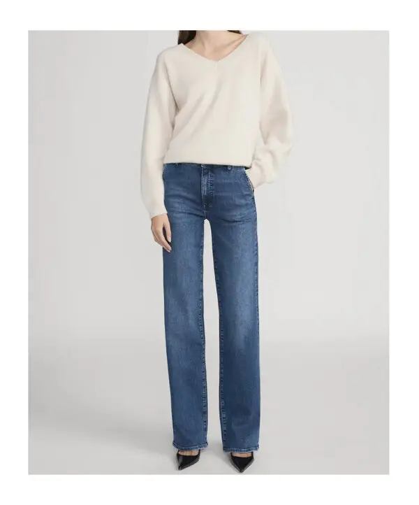 FRAME High-waisted Straight-leg Jeans - Blue
