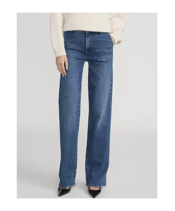 FRAME High-waisted Straight-leg Jeans - Blue
