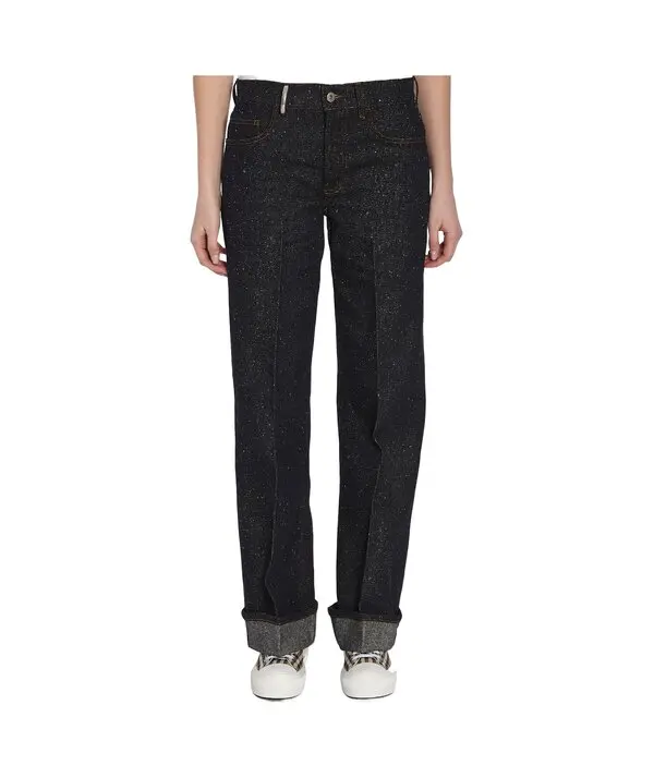 Burberry Glittered Straight-leg Jeans
