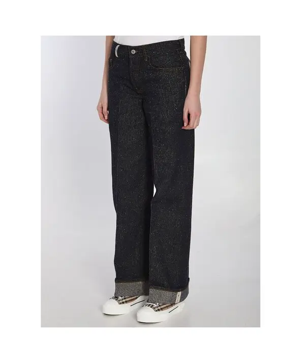 Burberry Glittered Straight-leg Jeans