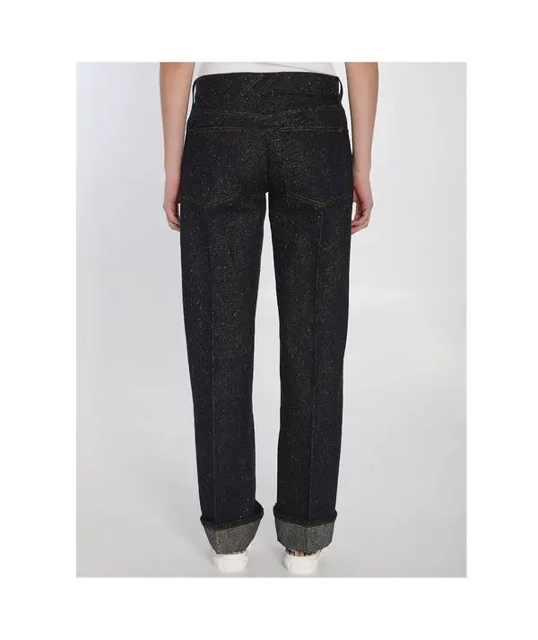 Burberry Glittered Straight-leg Jeans
