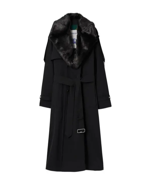 Burberry Kennington Trench Coat With Removable Faux Fur Collar