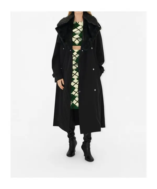 Burberry Kennington Trench Coat With Removable Faux Fur Collar