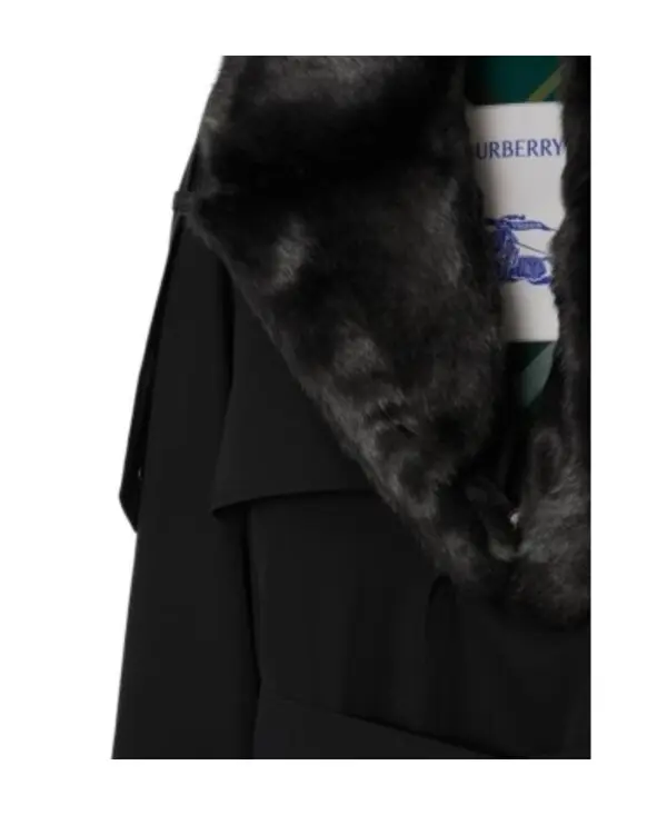 Burberry Kennington Trench Coat With Removable Faux Fur Collar