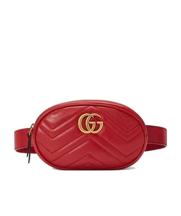 Gucci Gg Marmont Matelassé Belt Bag - Red