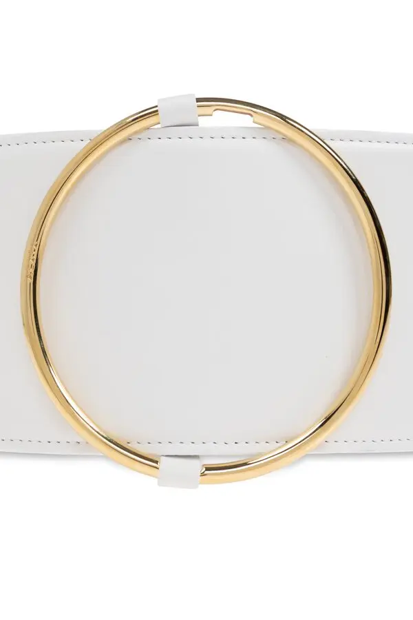 Alaïa Wide Belt With Round Buckle - White