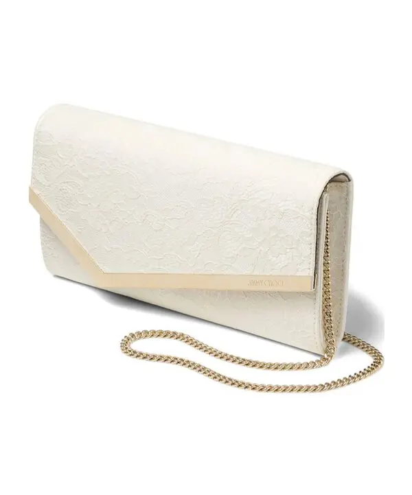 JIMMY CHOO Fold-over Chain Shoulder Bag - Ivory