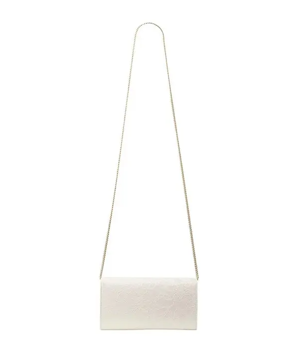 JIMMY CHOO Fold-over Chain Shoulder Bag - Ivory