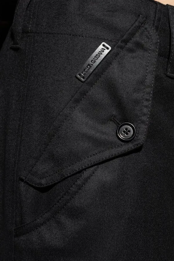 Dolce & Gabbana Straight Leg Cargo Trousers - Black