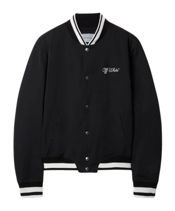 Off-White Long Sleeve Casual Jacket - Black