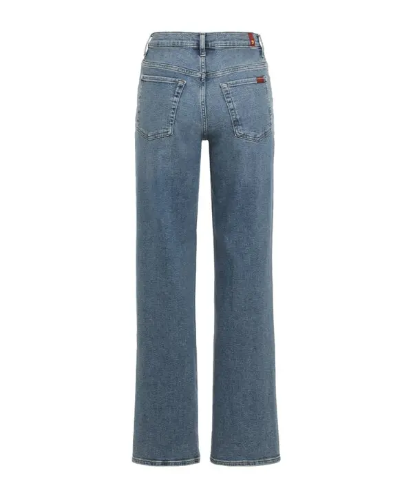 7 For All Mankind Stovepipe Straight Jeans - Blue
